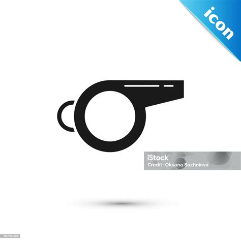 흰색 배경에 격리 된 검은 휘파람 아이콘입니다 심판 기호입니다 피트니스 및 스포츠 표지판 벡터 일러스트레이션 권위에 대한 스톡