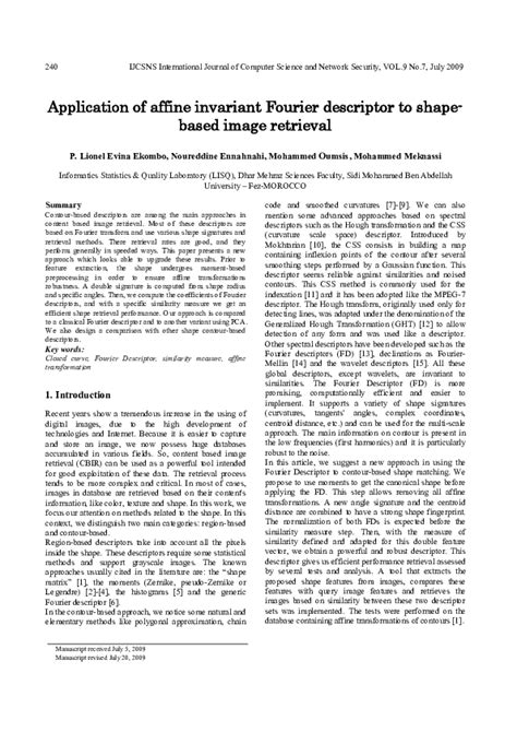 Pdf Application Of Affine Invariant Fourier Descriptors To Recognition Of 3 D Objects