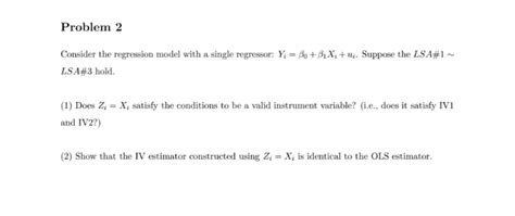 Solved Consider The Regression Model With A Single Chegg Com