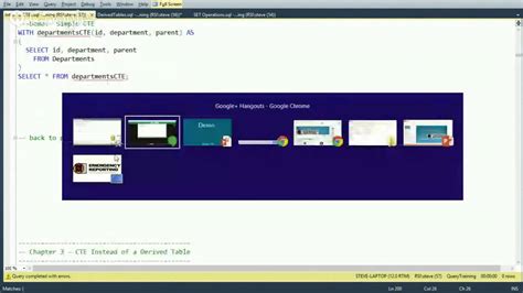 Sql Query Training Set Operators Derived Tables And Ctes Youtube
