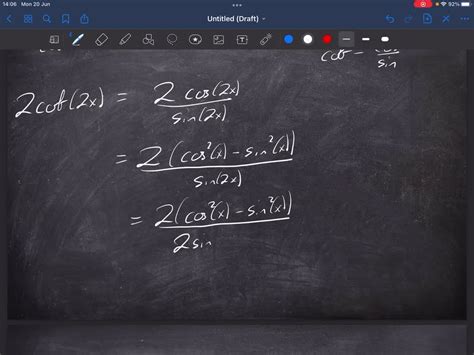 SOLVED Consider The Following Cot X Tan X Prove The Identity Cot 2x Cot 2x Cos2 X Sin 2x