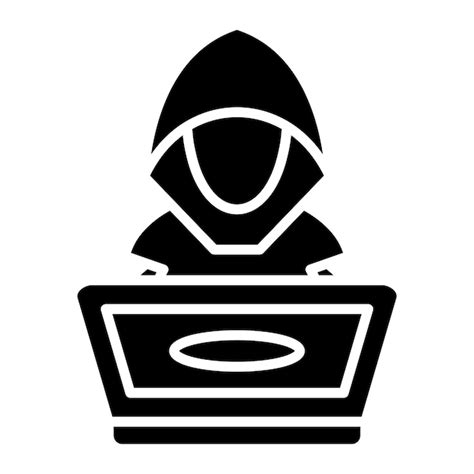 Premium Vector Hacker Glyph Solid Black Illustration