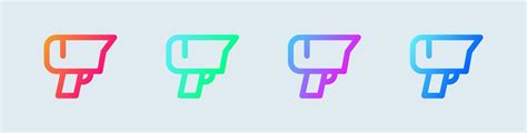 Barcode Scanner Line Icon In Gradient Colors Qr Code Signs