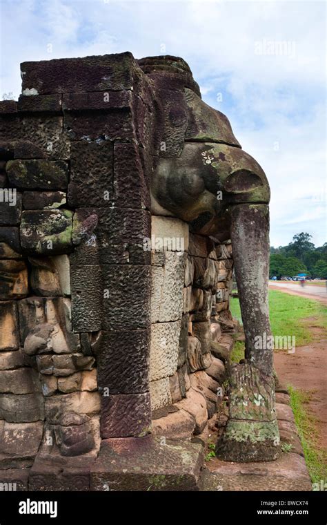 Elephants Terrace Of Royal Palace Angkor Thom Angkor Unesco World
