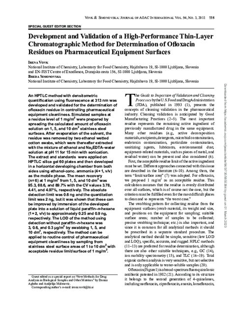 Pdf Development And Validation Of A High Performance Thin Layer