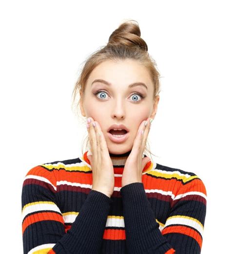 Premium Photo Portrait Of Shocked Girl