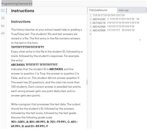 Solved Programming Exercise 8 6 Blank Followed By The Chegg