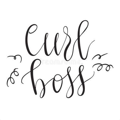 Curl Boss Hand Lettering Quote Curly Girl Method Stock Vector Illustration Of Motto Boss