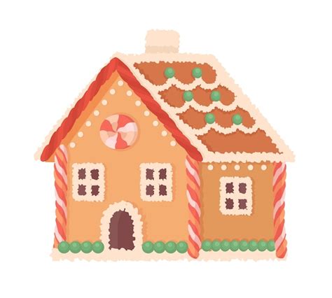Premium Vector Gingerbread House Semi Flat Color Vector Object