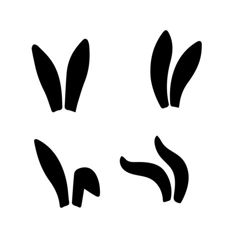 Rabbit Ear Icon Bunny Ears Collection Bunny Ears Icons Isolated