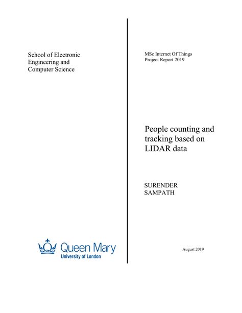 Pdf People Counting And Tracking Based On Lidar Data