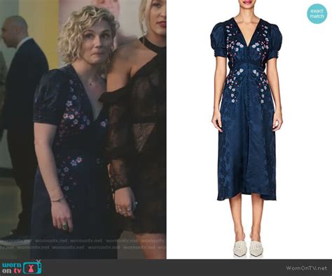 Wornontv Scarletts Blue Floral Puff Sleeve Dress On Nashville Clare