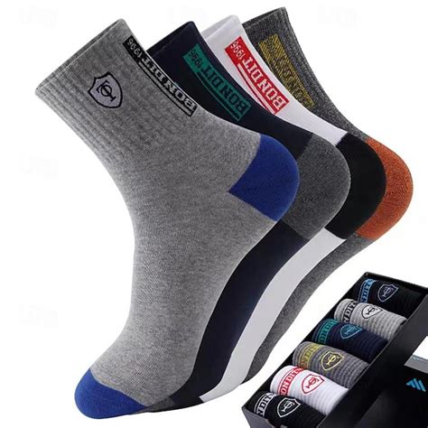 Mens 10 Pairs Multi Packs Socks Crew Socks Running Socks Casual Socks