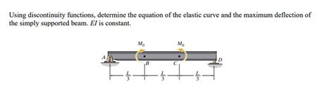 solved using discontinuity functions determine the equation of the