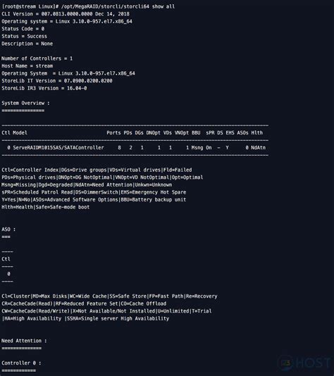 Hướng dẫn kiểm tra thông tin Hardware RAID LSI trên server của host chạy CentOS Tài liệu