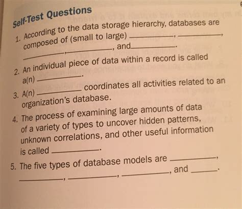 Solved According To The Data Storage Hierarchy Databases