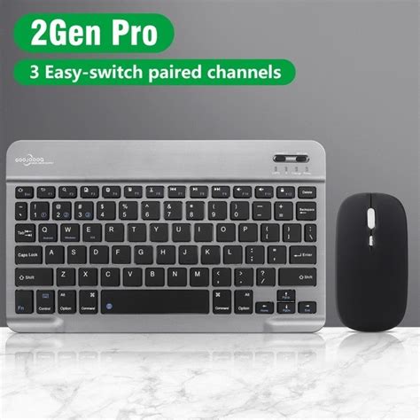 Goojodoq Wireless Bluetooth Keyboard And Mouse Set For Ipad Android Phone Laptop Tablet Small