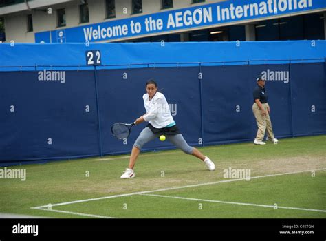 Marion Bartoli Playing Tennis At The Aegon International Tournament