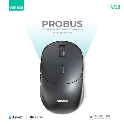 Amaze A720 Probus Triple Connection Rechargeable Wireless Mouse