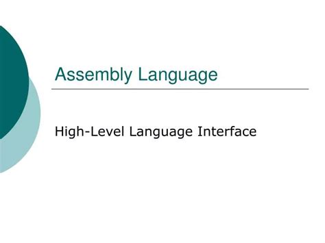 Ppt Assembly Language Powerpoint Presentation Free Download Id5341690