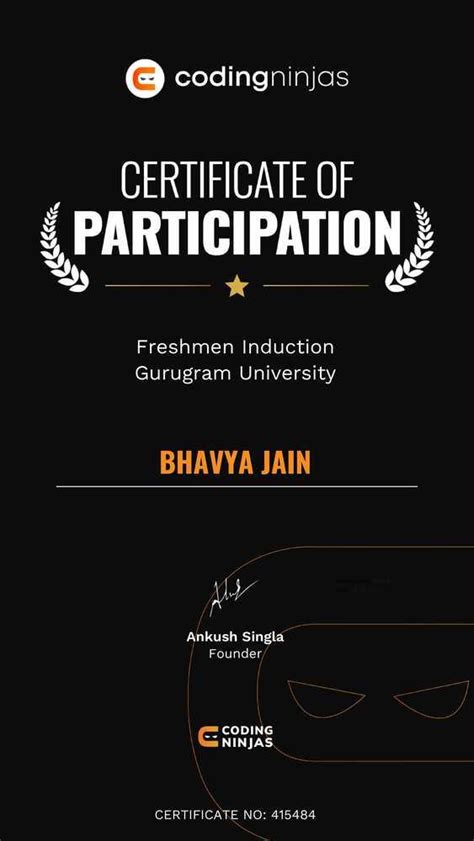 Bhavya Jain On Linkedin Codingninjas Participation