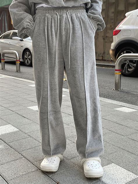 벨벳 밴딩 핀턱 조거팬츠