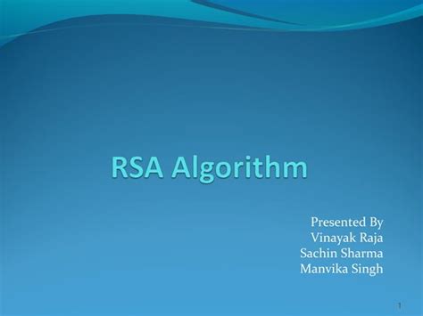 Digital Signature Recognition Using Rsa Algorithm Ppt