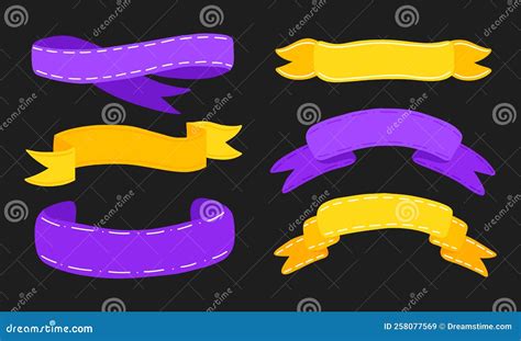 festive set horizontal ribbons badges labels bows isolated for