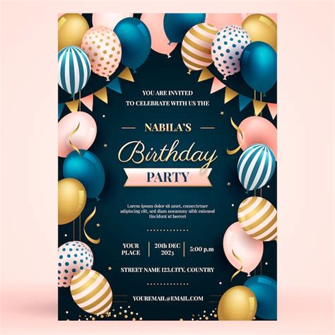 Шаблон поздравительной открытки на день рождения Премиум векторы