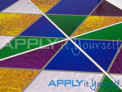 Stained Glass Window Film Triangles Multiple Colours Glass Applyityourself