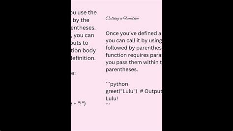 Python Programming Functions In Python Youtube