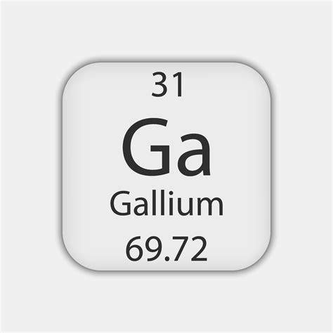Gallium Symbol Chemical Element Of The Periodic Table Vector