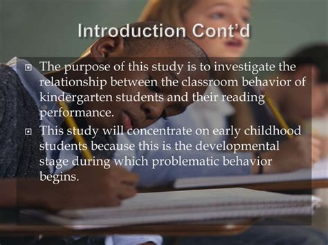 The Relationship Between Classroom Behavior And Reading Performance Pptx