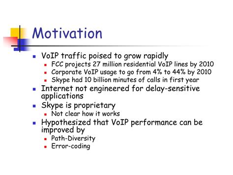 Ppt Performance Optimization Of Voip Using An Overlay Network