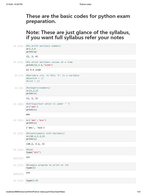 Python Notes Updated Pdf Computer Science Computer Data