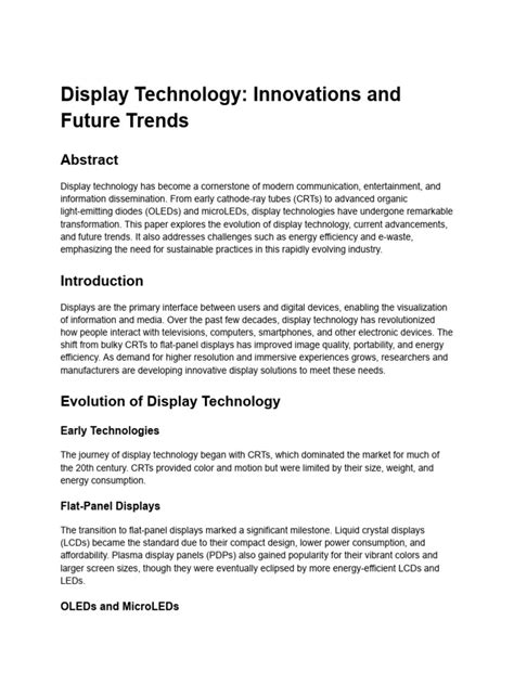 Display Technology Innovations And Future Trends Pdf Oled Augmented Reality