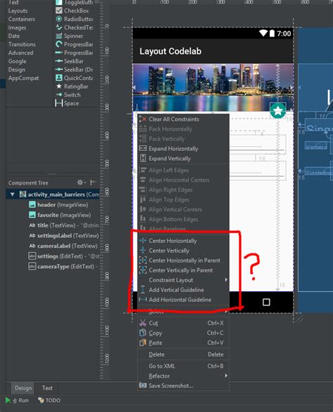 Add Constraint Layout Barriers Missing In Context Menu Of Android