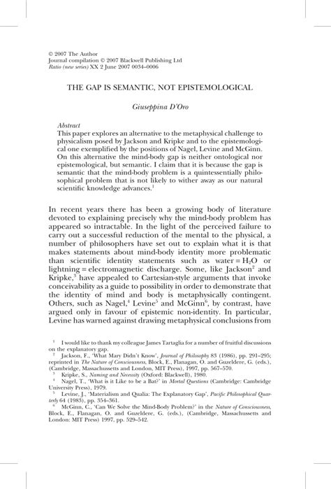 Pdf The Gap Is Semantic Not Epistemological