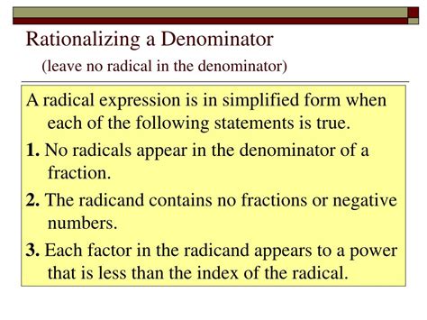 Ppt Section 7 4 Multiply And Divide Radical Expressions Powerpoint Presentation Id 247385