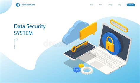Isometric Personal Data Protection Web Banner Concept Cyber Security