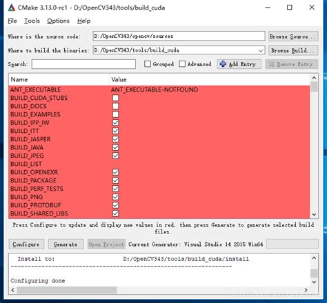 Windows系统下配置具有contrib扩展模块的gpu版opencvwindows10vs2015opencv343cuda90cudnn70windows