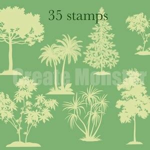 Procreate Treesstamps Procreate Forest Stamps Plant Stamps Procreate Stamp Set Procreate