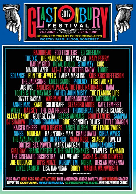 Full Glastonbury Festival Line Up And Set Times Announced Uk