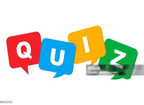 퀴즈 텍스트와 말풍선 기호가 있는 플래카드를 들고 있습니다 흰색 배경에 격리된 벡터 그림 로고에 대한 스톡 벡터 아트 및 기타 이미지 Istock