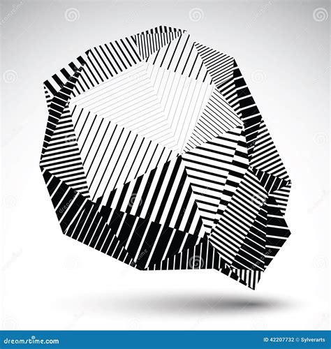 Deformed Asymmetric Single Color Element With Parallel Lines St Stock Vector Illustration Of