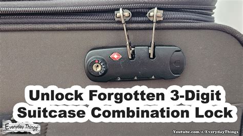 How To Easily Unlock A Forgotten 3 Digit Suitcase Combination Lock Youtube