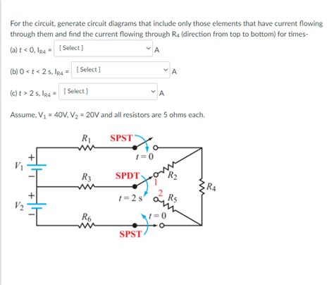 Solved For The Circuit Generate Circuit Diagrams That