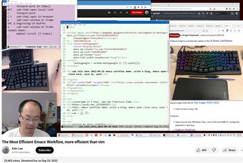 Xah Talk Show 2022 09 29 The Most Efficient Emacs Workflow More Efficient Than Vim