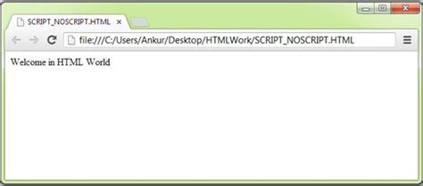 Script And Noscript Element In Html