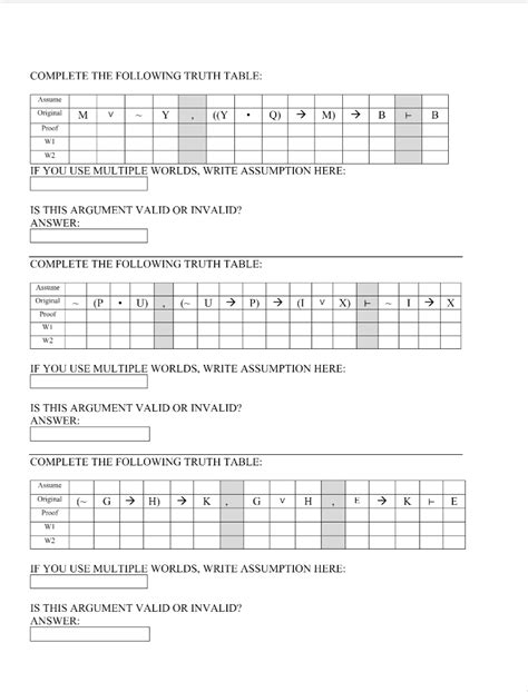 COMPLETE THE FOLLOWING TRUTH TABLE IF YOU USE Chegg Com